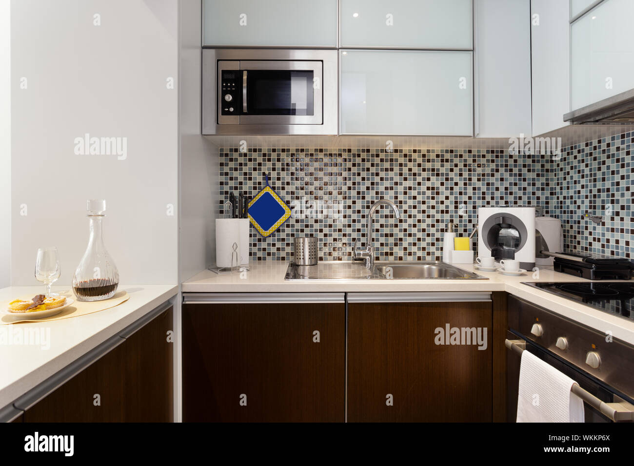 Beautiful Modern Style Kitchen With tiles Stock Photo - Alamy
