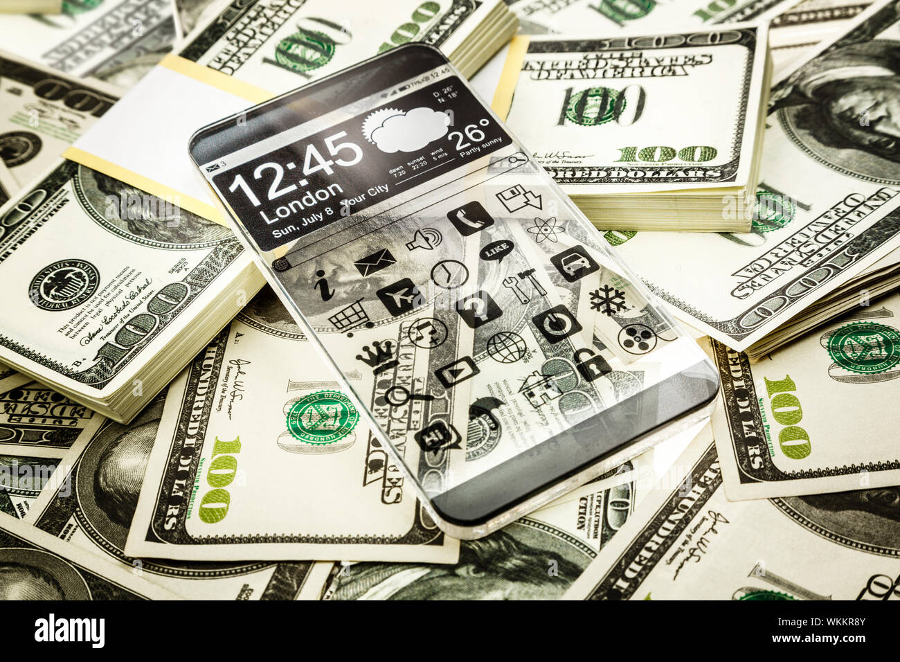 Futuristic Smartphone (phablet) with a transparent display. Concept ...