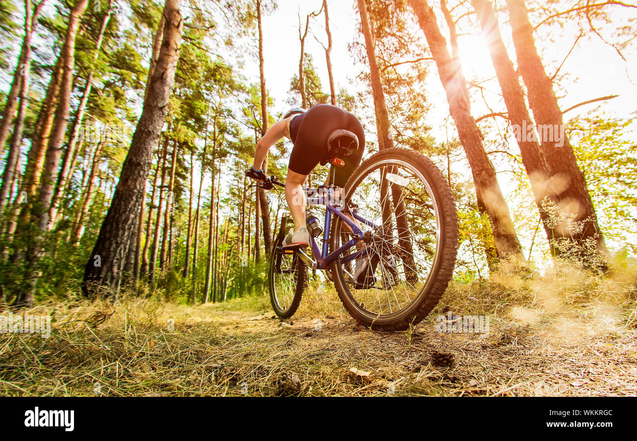 Women on the nature of riding a bike Stock Photo - Alamy