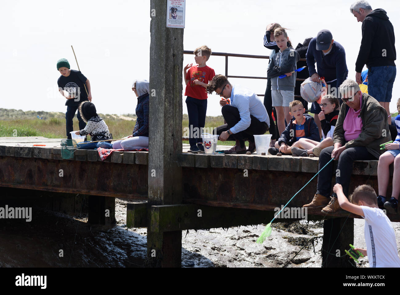 WALBERSWICK, SUFFOLK/ENGLAND - 9TH JUNE 2019 - People crabbing for fun ...