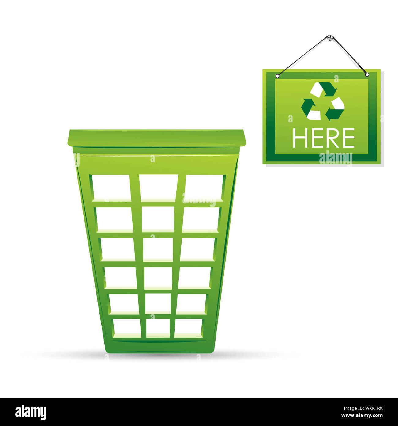 illustration of recycle bin on white background Stock Photo - Alamy