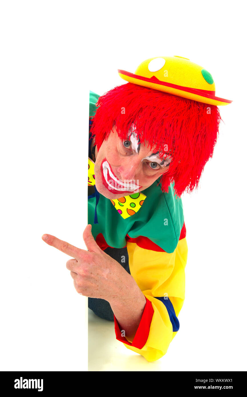 Circus clown pointing blank white hi-res stock photography and images ...
