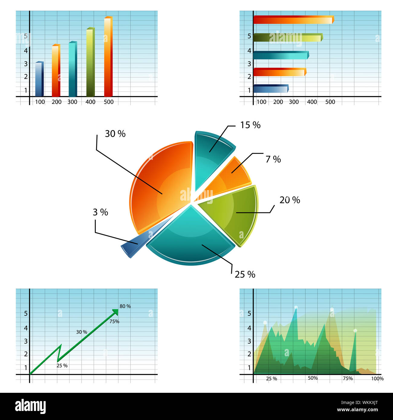 Business data graphs vector Cut Out Stock Images & Pictures - Alamy
