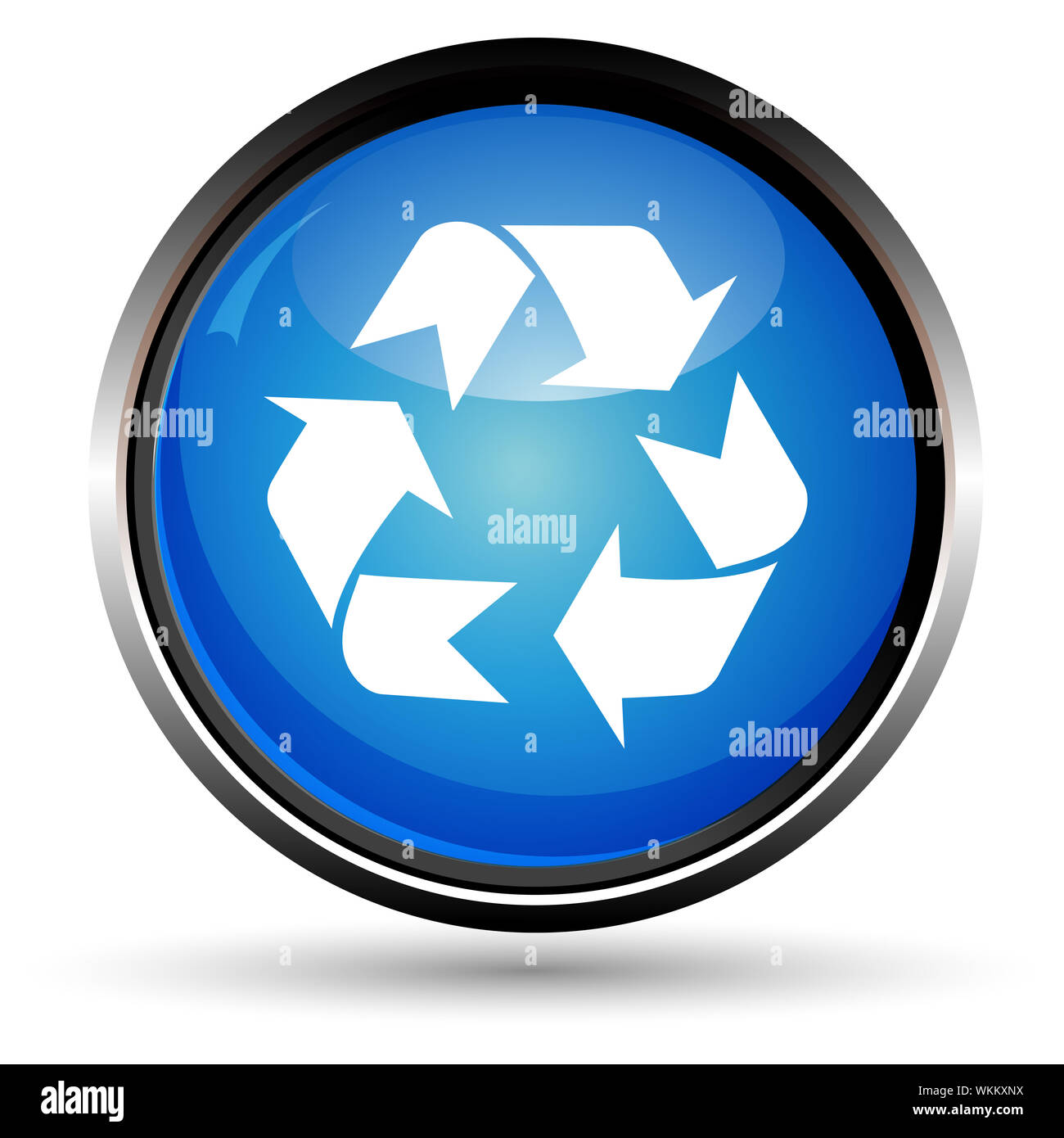 illustration of recycle button on white background Stock Photo - Alamy