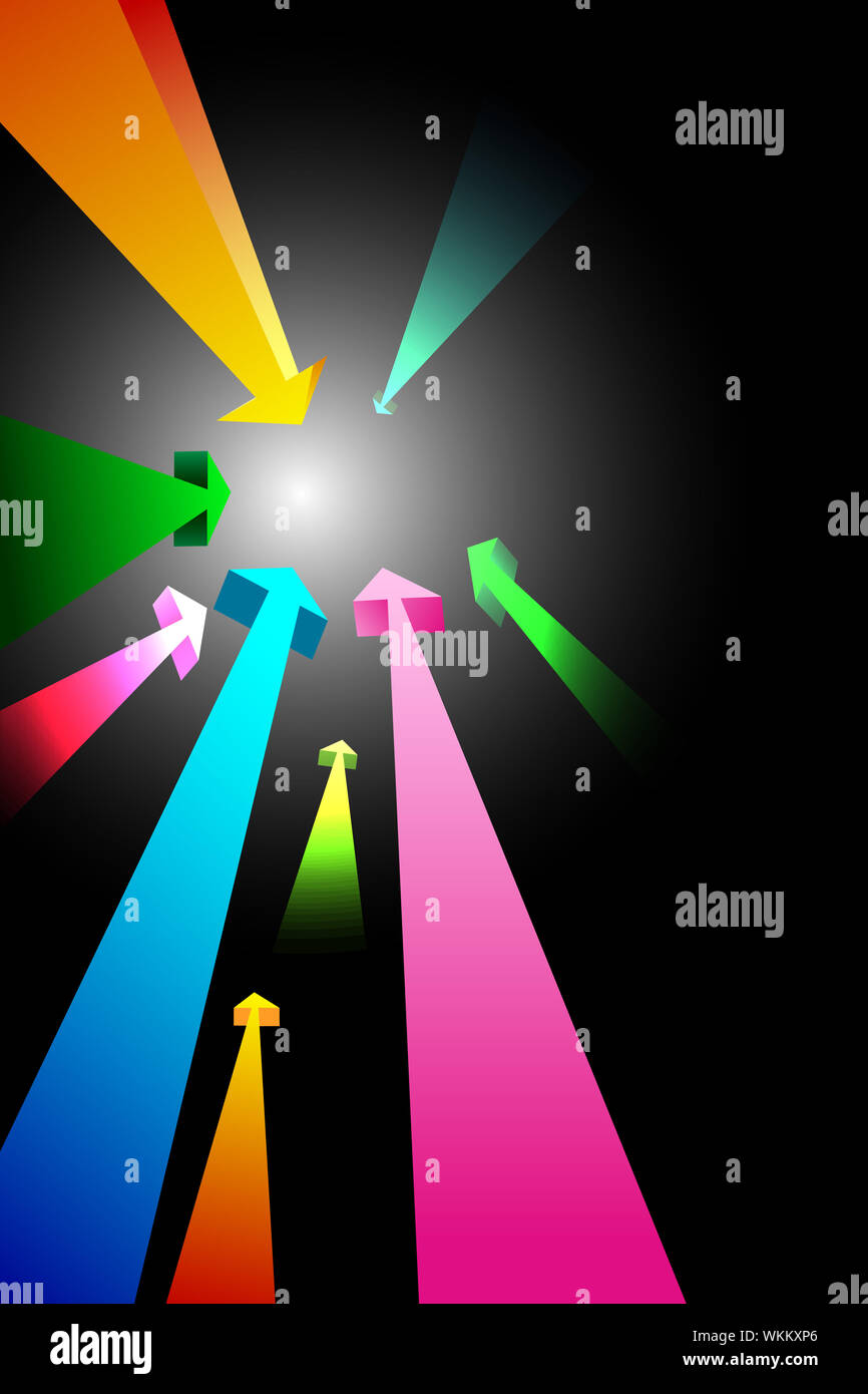 illustration of colorful growing arrows on abstract background Stock ...