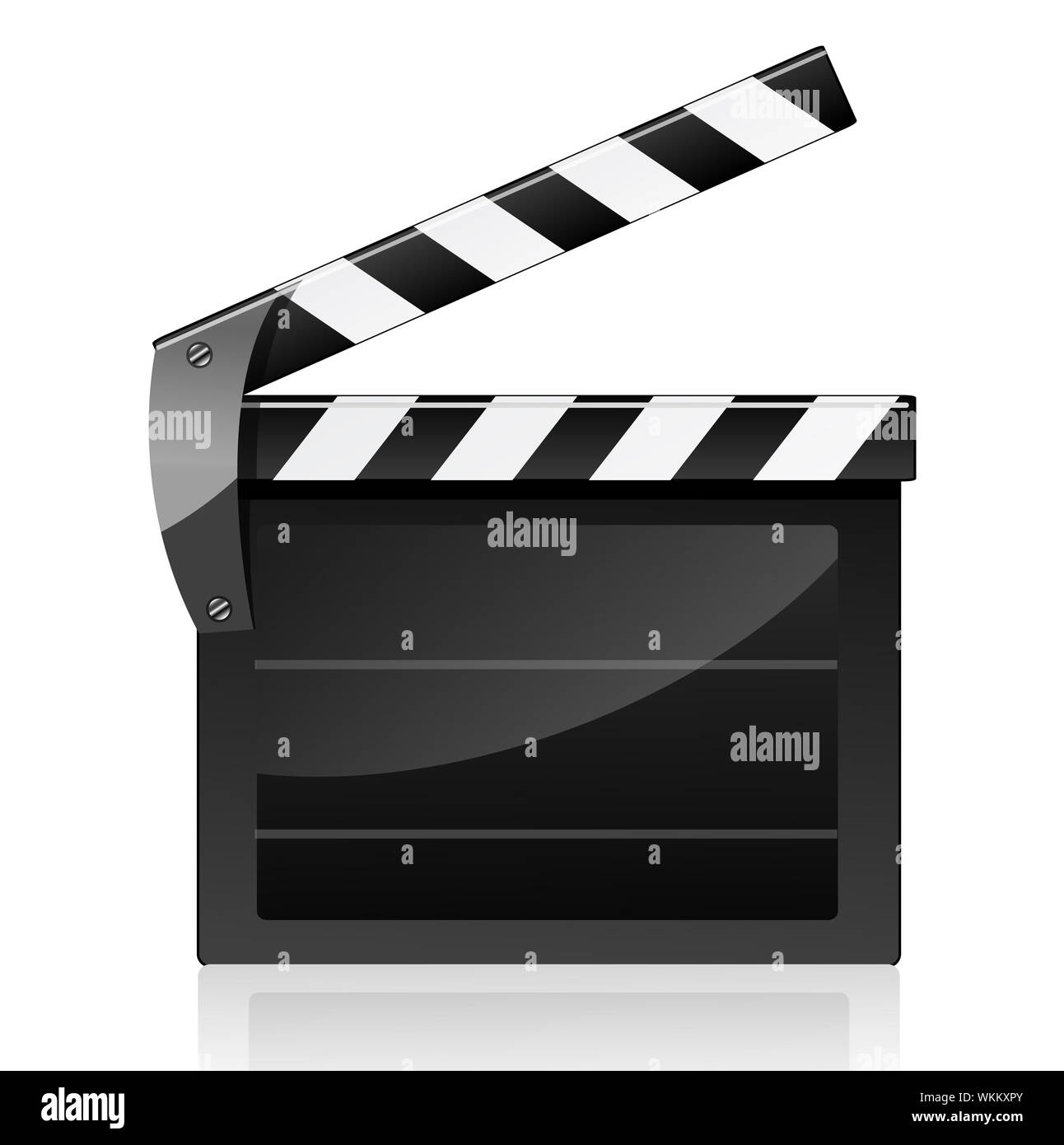 illustration of clapboard on white background Stock Photo - Alamy