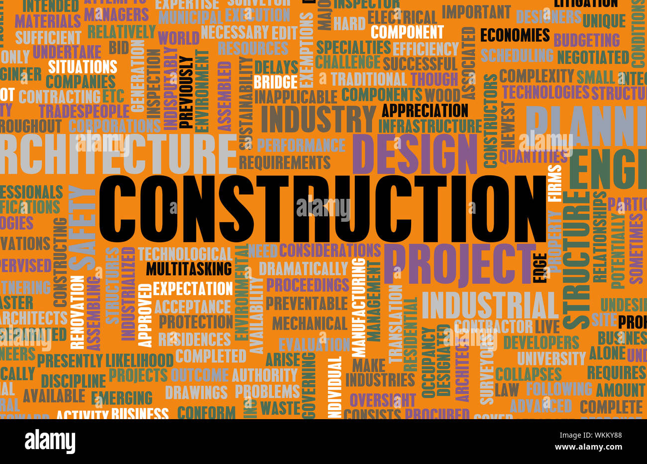 Construction Industry and other Business Word Art Stock Photo - Alamy