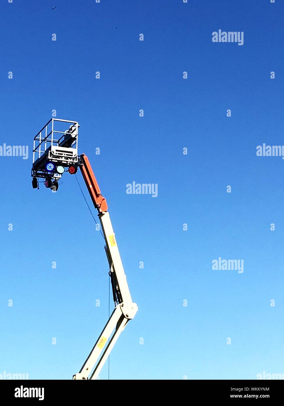 Blue Cherry Picker High Resolution Stock Photography and Images - Alamy