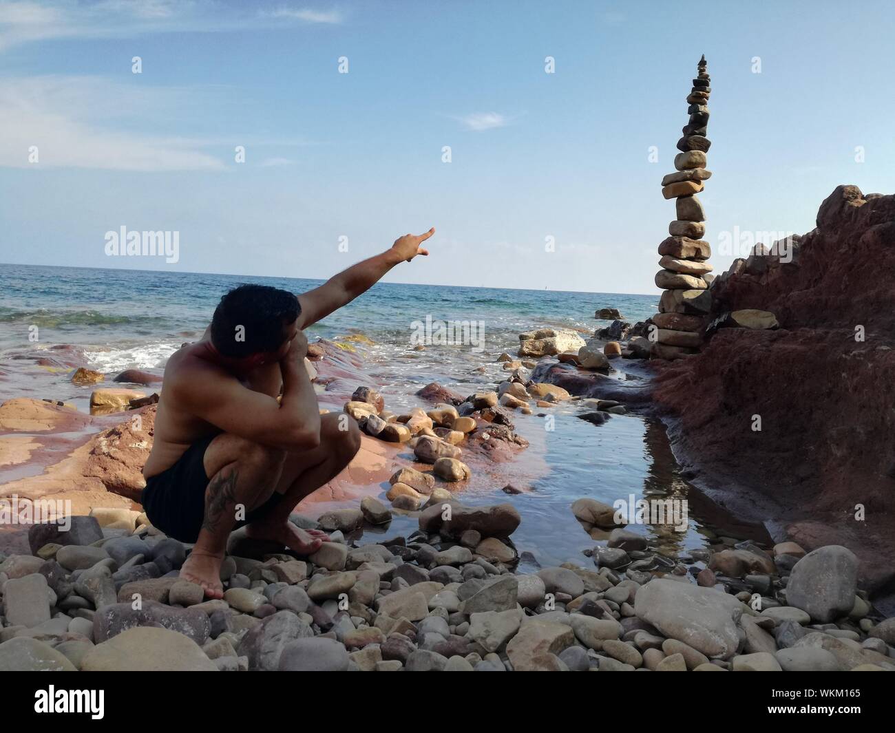 Man Pointing Towards Sky High Resolution Stock Photography and Images ...