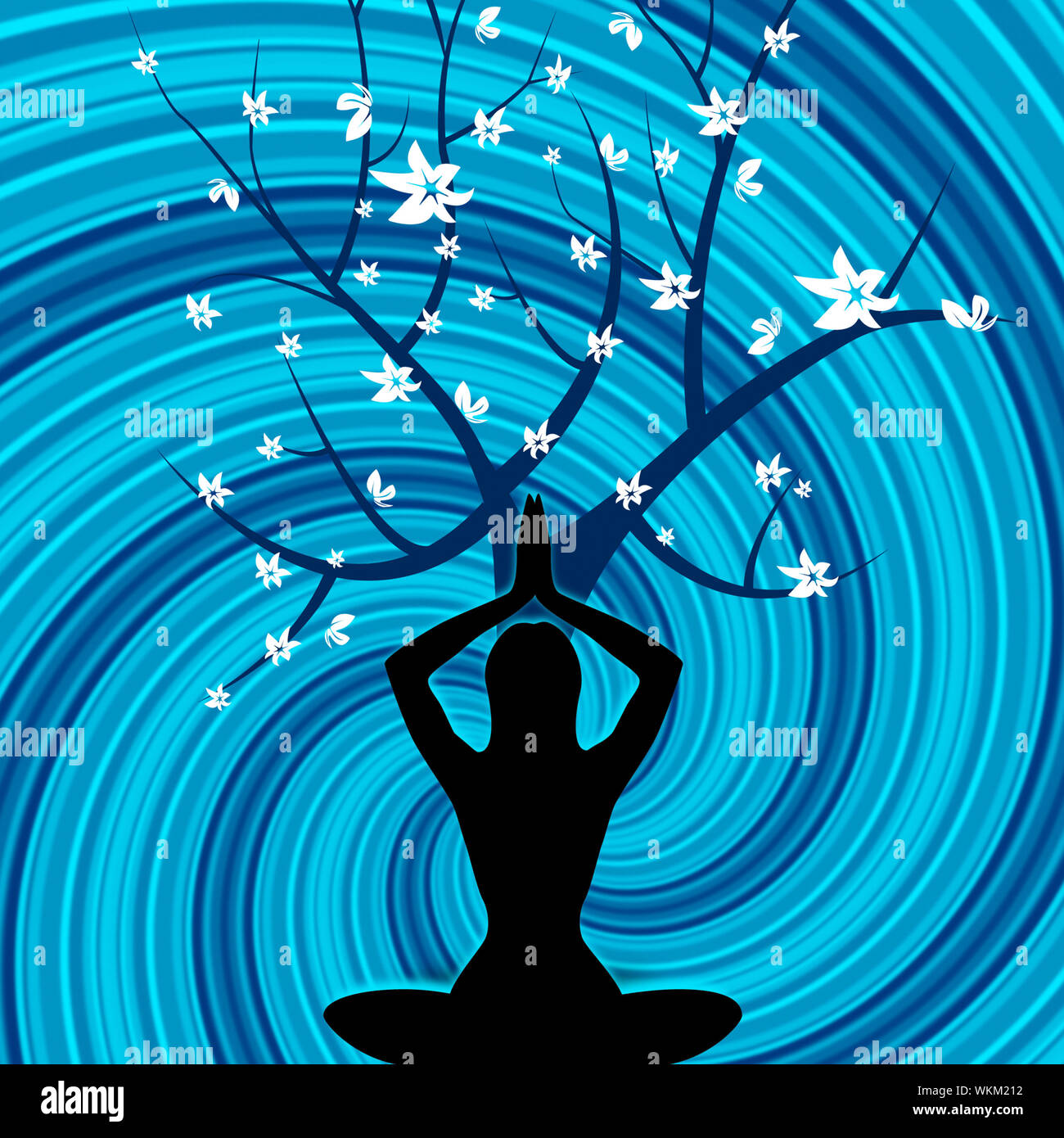 Yoga Pose Showing Countryside Scenic And Nature Stock Photo - Alamy