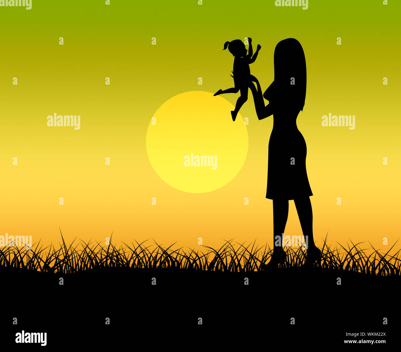 Mother Nature Showing Parenting Child And Environment Stock Photo - Alamy