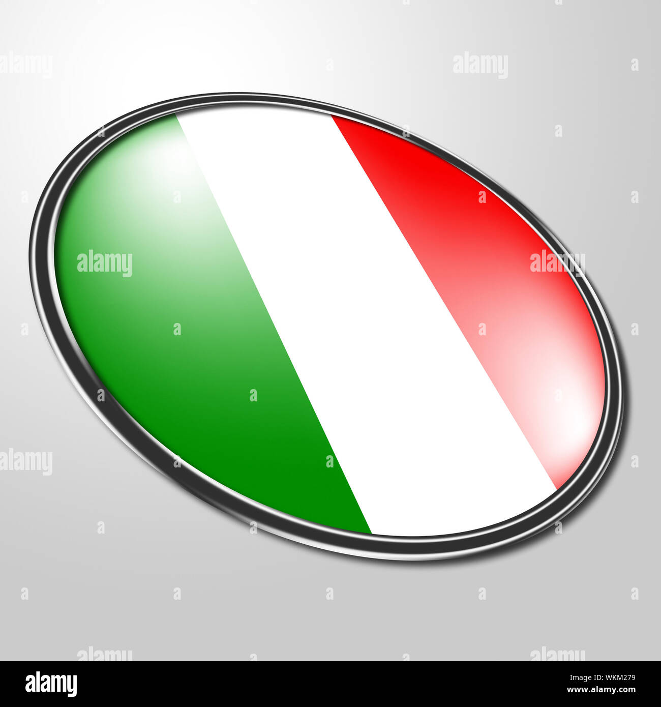 Italian Badge Indicating Waving Flag And Country Stock Photo - Alamy