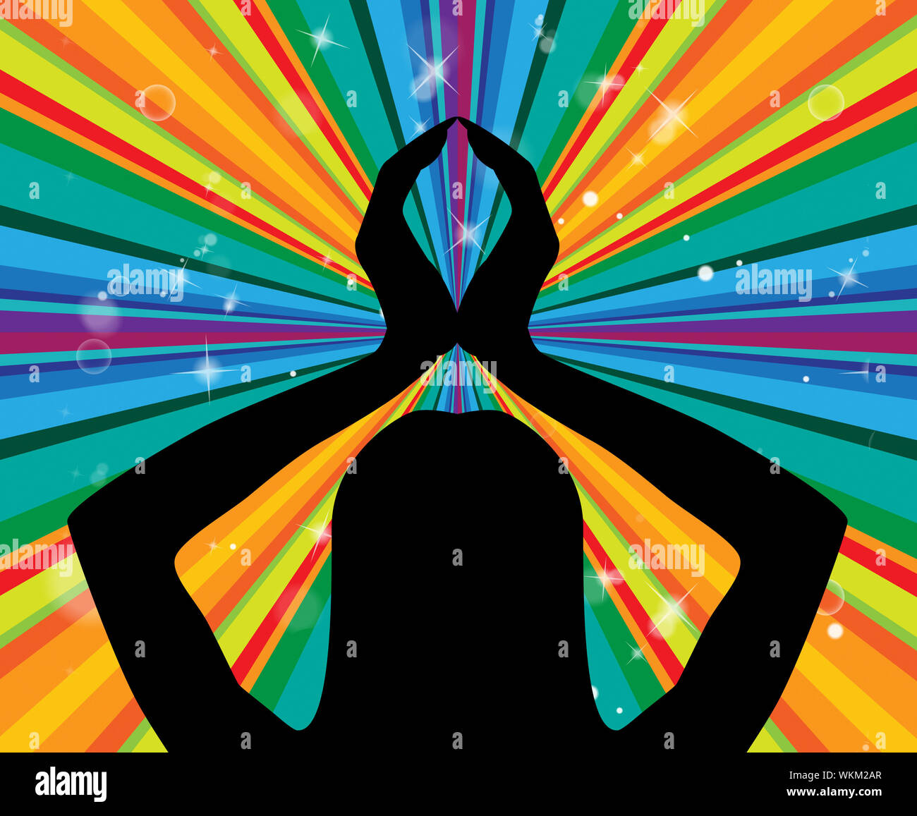 Yoga Pose Meaning Enlightenment Exercise And Harmony Stock Photo - Alamy