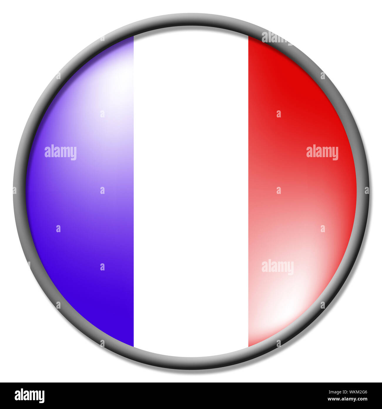 French Badge Indicating Waving Flag And Patriot Stock Photo - Alamy
