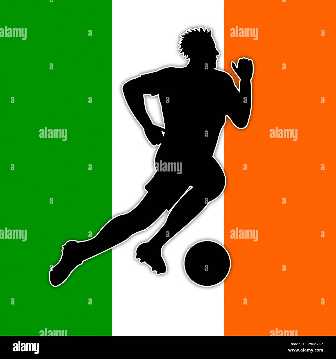 Soccer Player Showing Waving Flag And European Stock Photo - Alamy