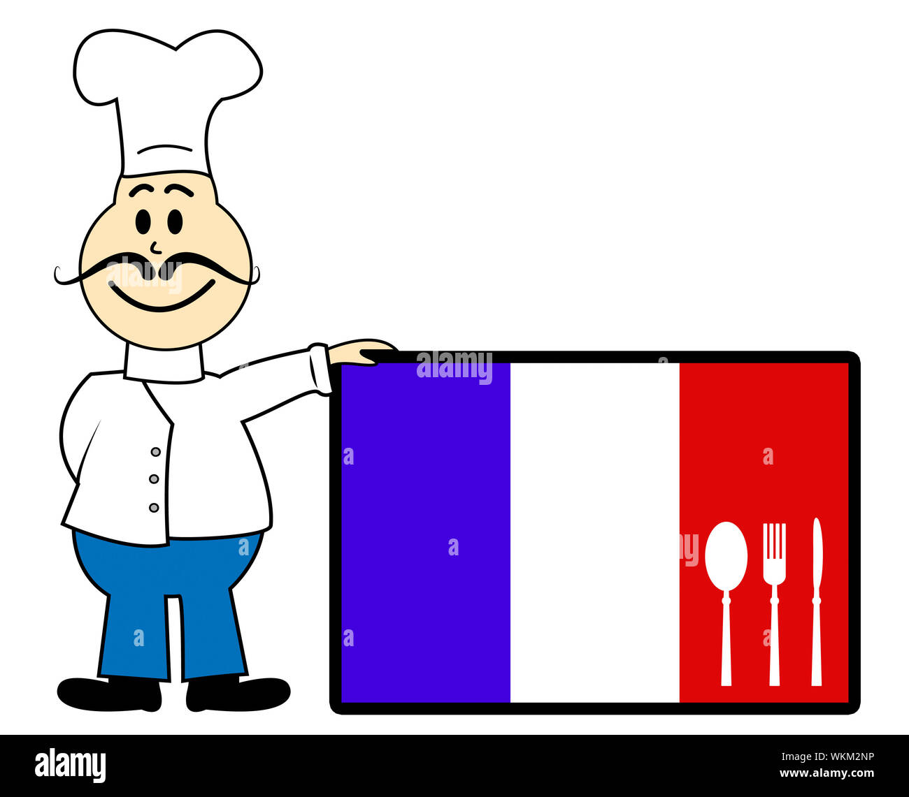 France Chef Indicating Cooking In Kitchen And Chef's Hat Stock Photo ...