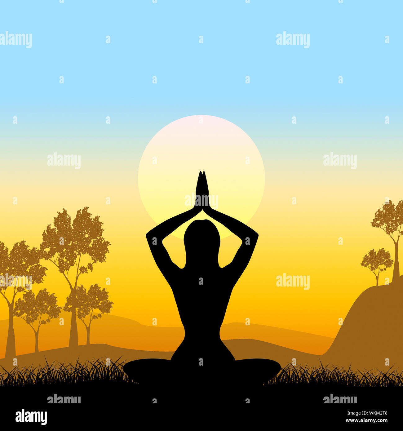 Yoga Pose Indicating Peace Poses And Meditate Stock Photo - Alamy