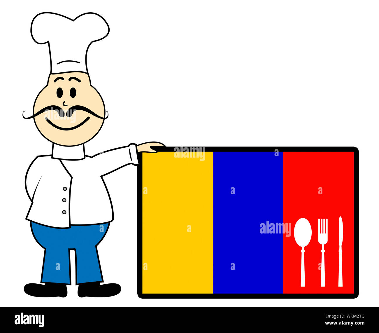 Columbia Chef Representing Cooking In Kitchen And South American Stock ...