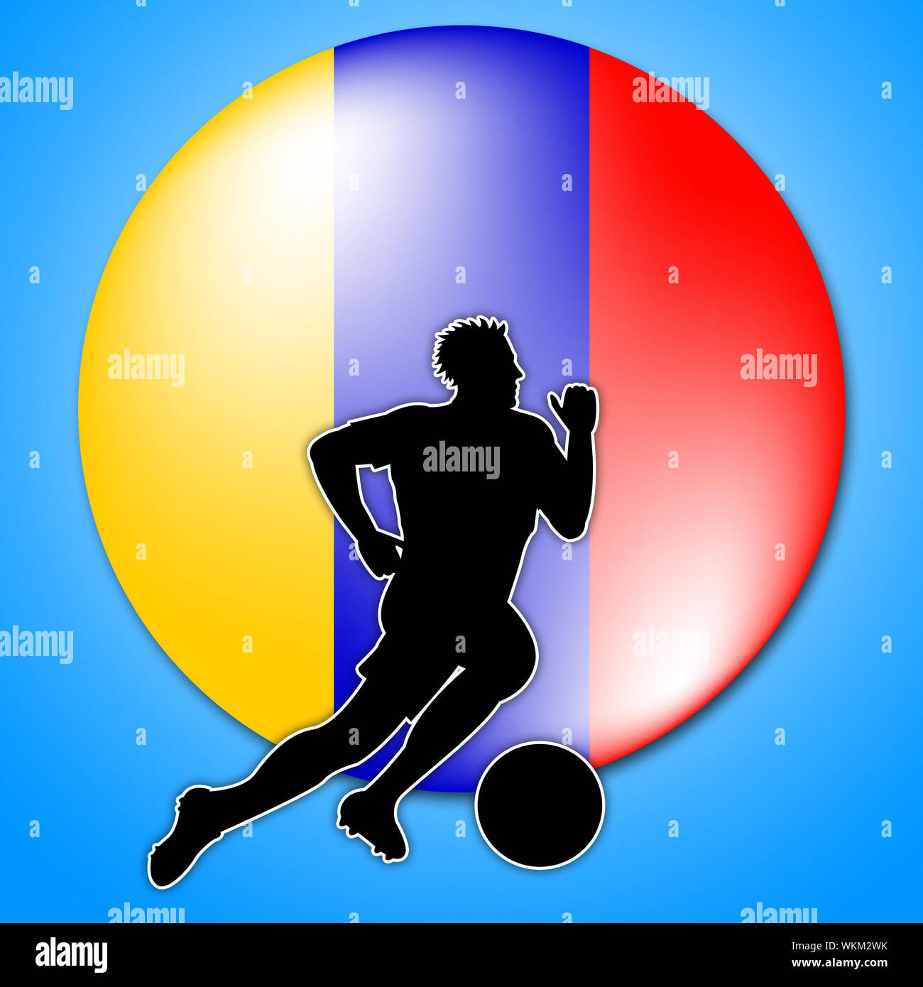 Columbia Soccer Representing South America And Nationality Stock Photo ...