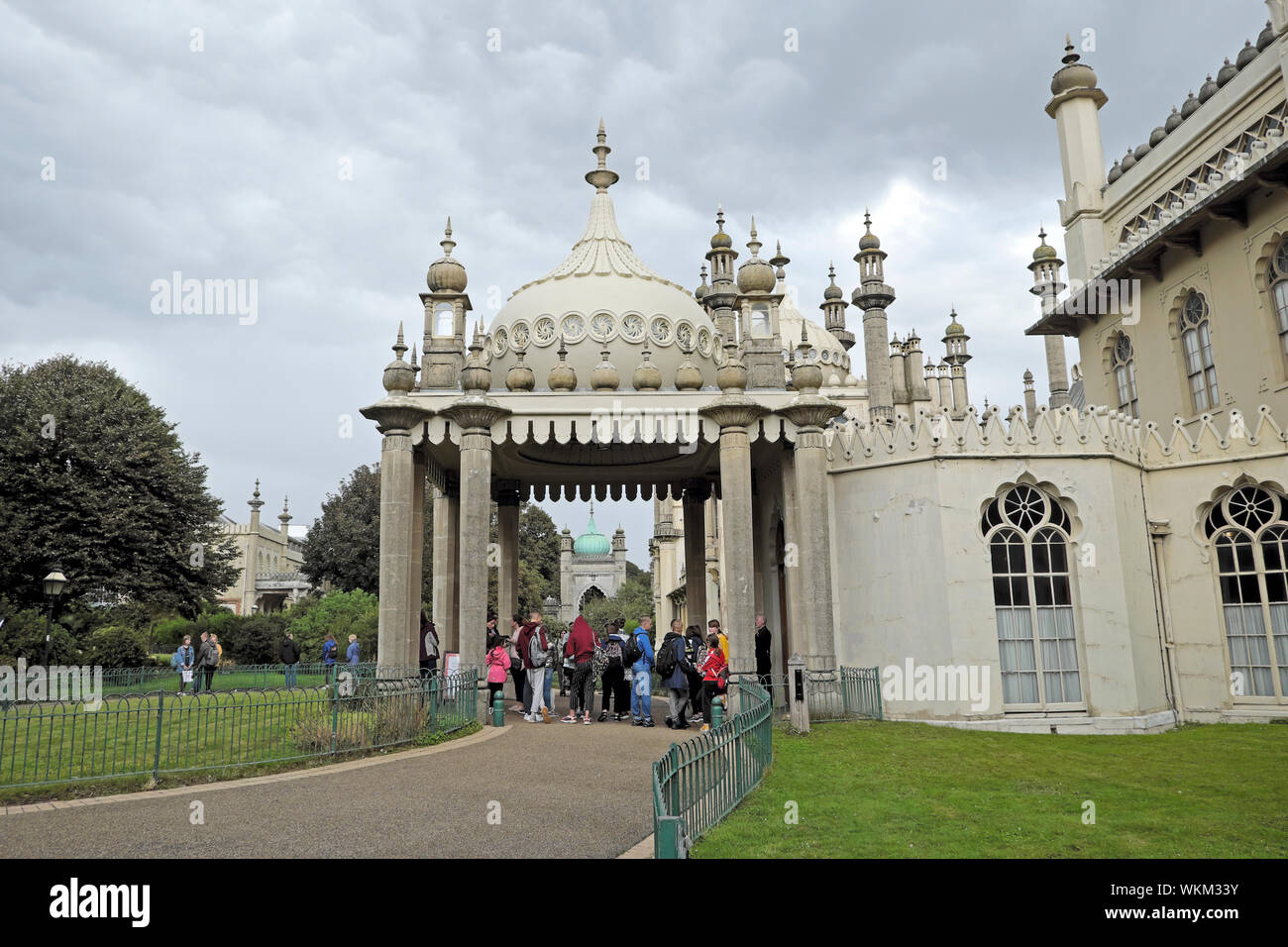 Brighton Royal Pavilion visitors outside the entrance to the building ...