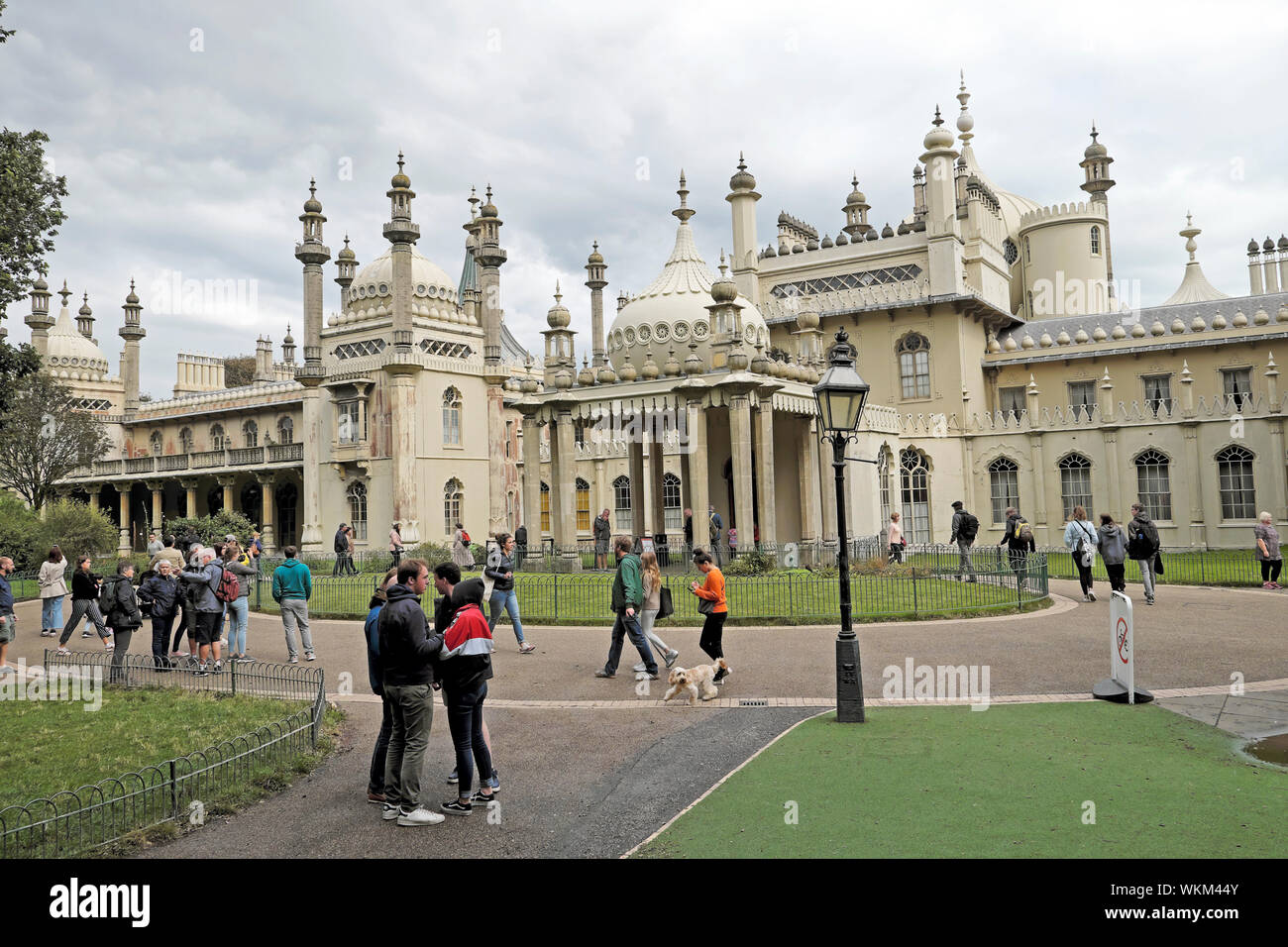 Brighton Royal Pavilion visitors outside the entrance to the building ...