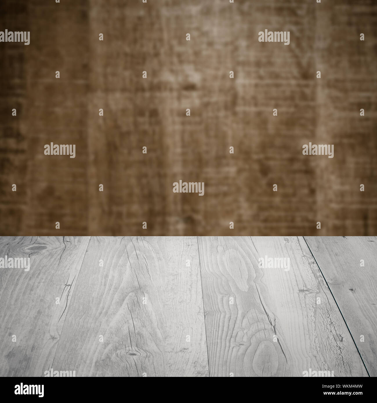 Wood background - table with wooden wall Stock Photo - Alamy