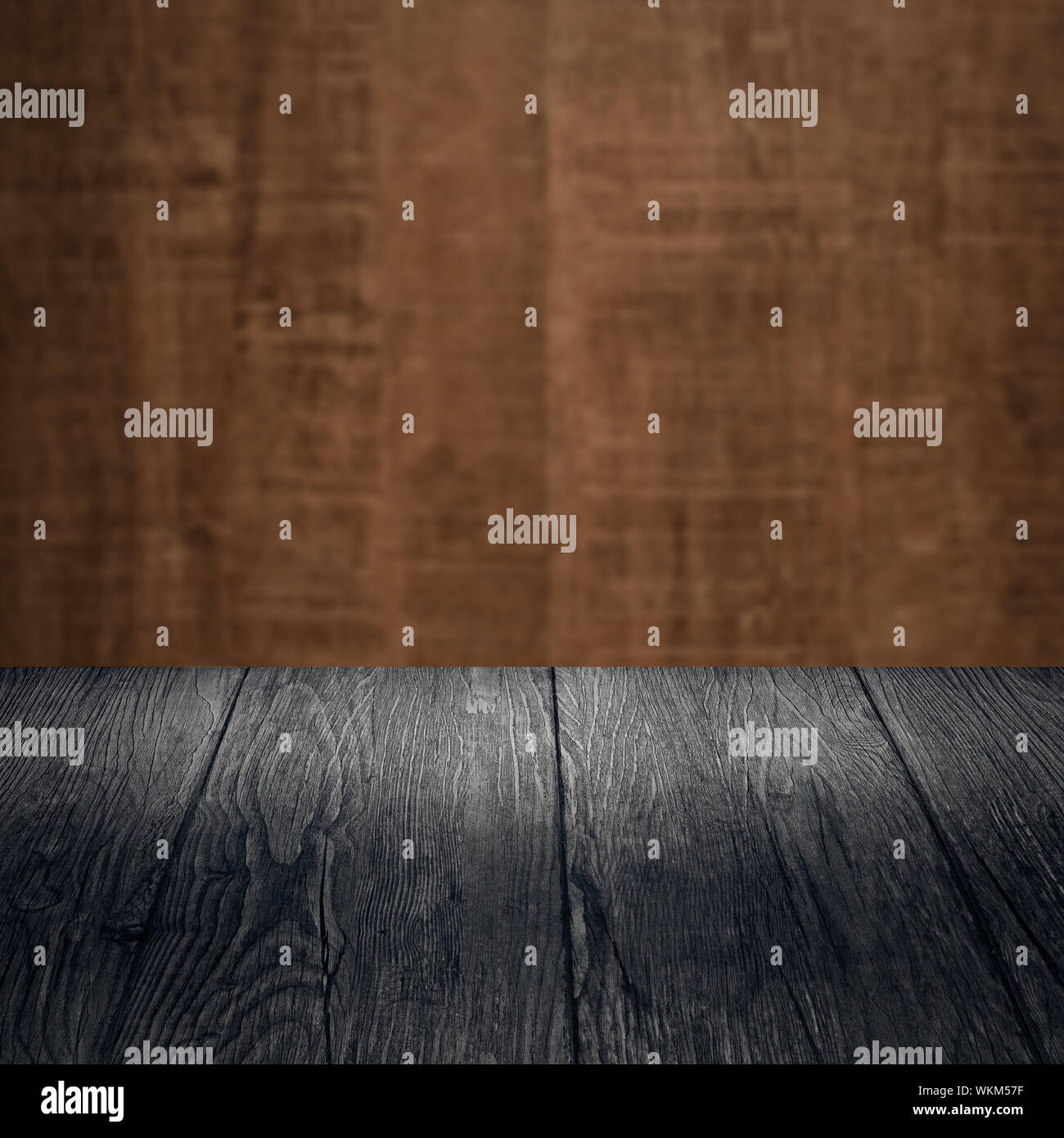 Wood background - table with wooden wall Stock Photo - Alamy