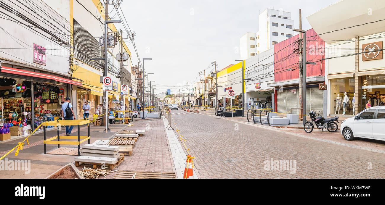 Campo Grande - MS, Brazil - August 28, 2019: View of 14 de Julho street ...