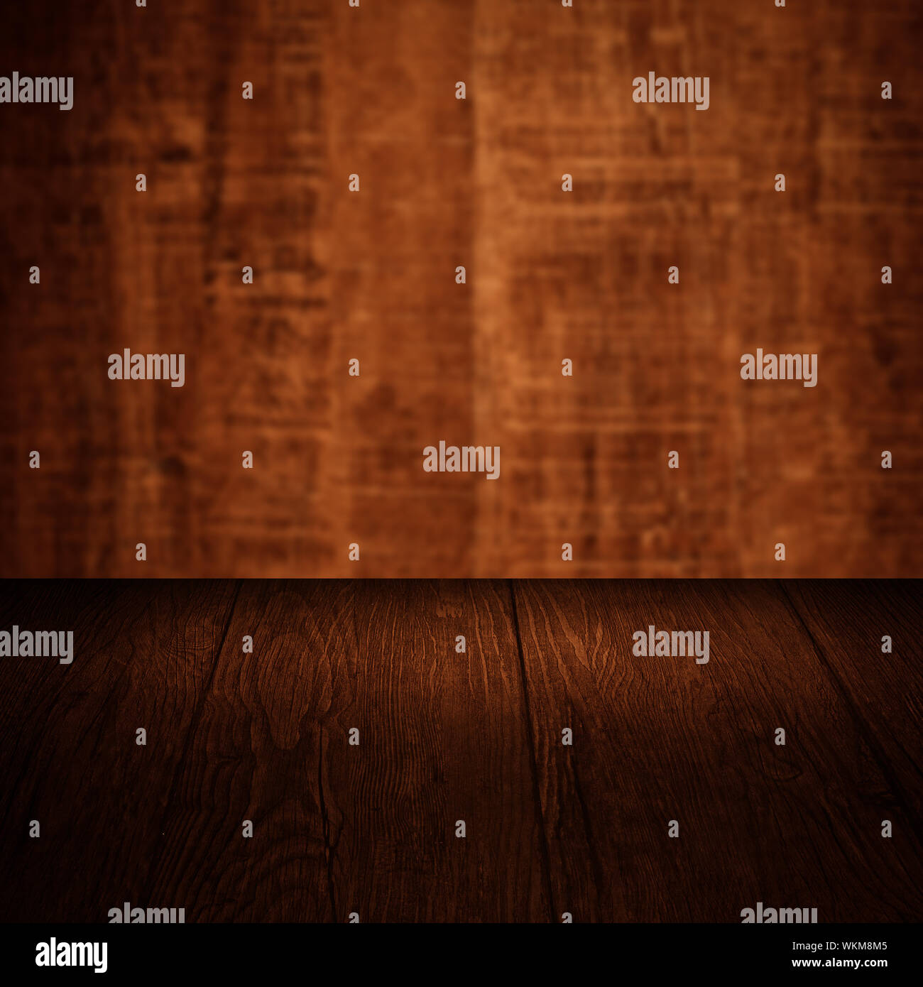 Wood background - table with wooden wall Stock Photo - Alamy