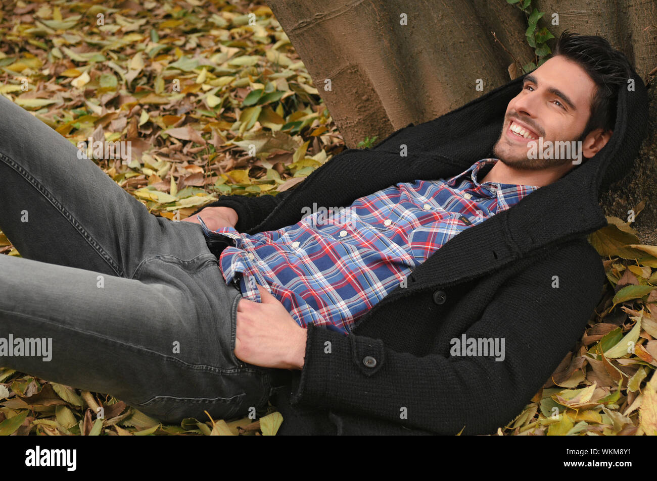 Happy man tree hi-res stock photography and images - Alamy
