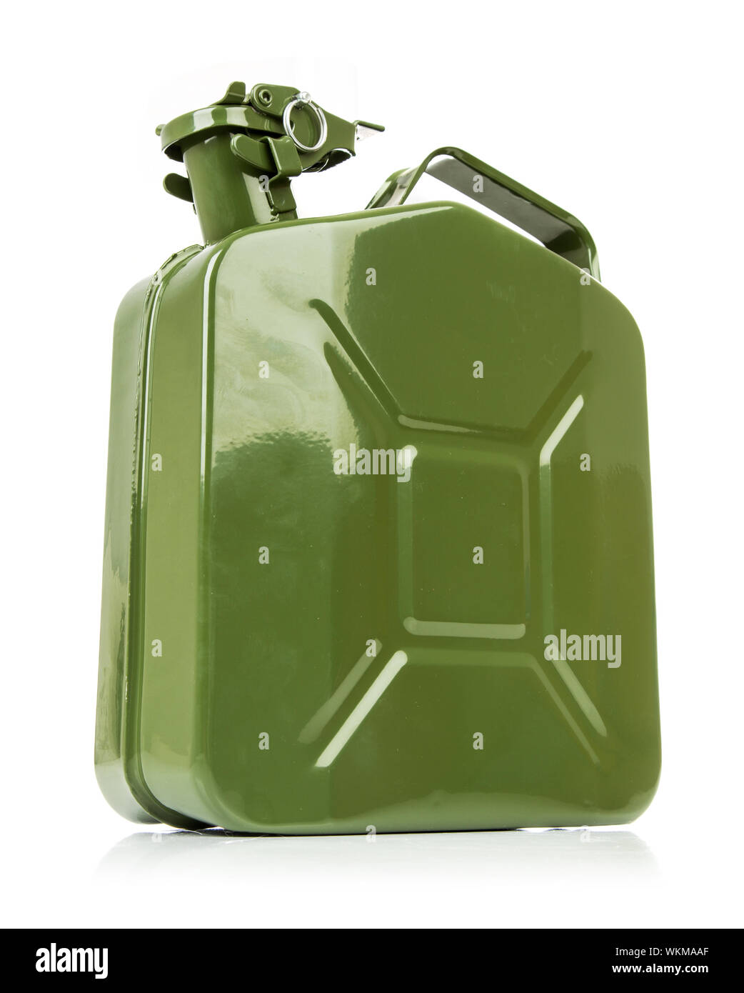 Green jerrycan isolated on white background Stock Photo - Alamy