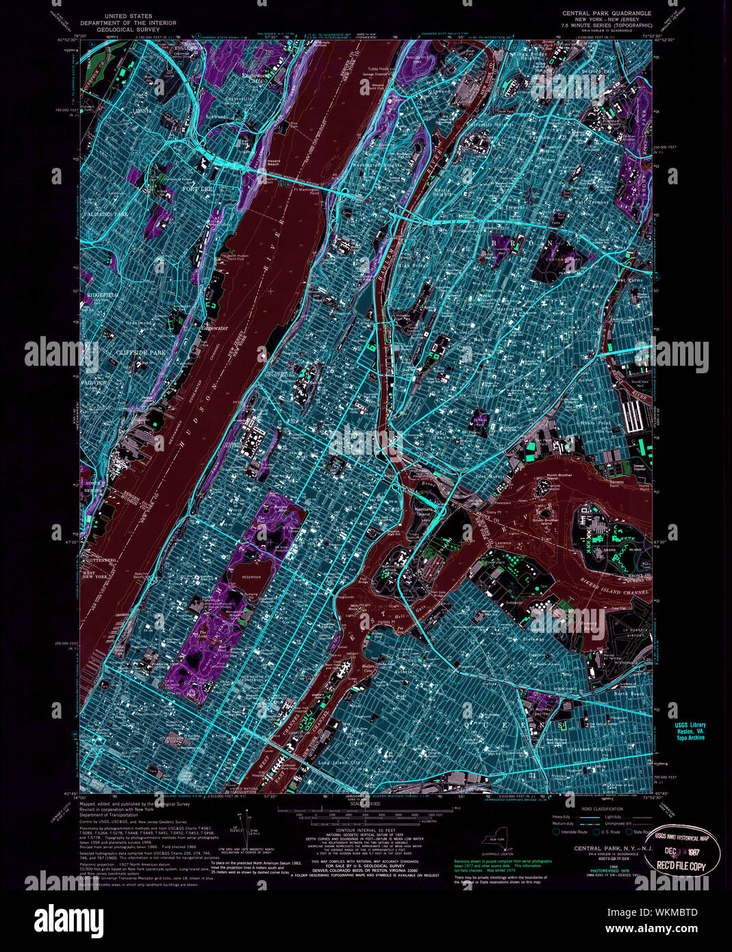 New York NY Central Park 122900 1966 24000 Inverted Restoration Stock ...