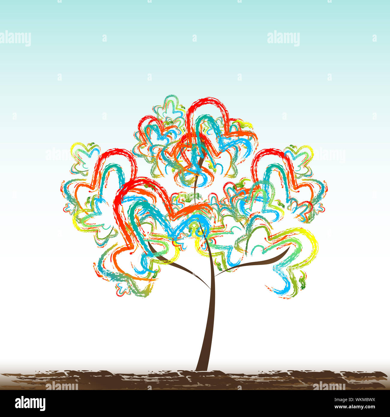 illustration of abstract tree on isolated background Stock Photo - Alamy