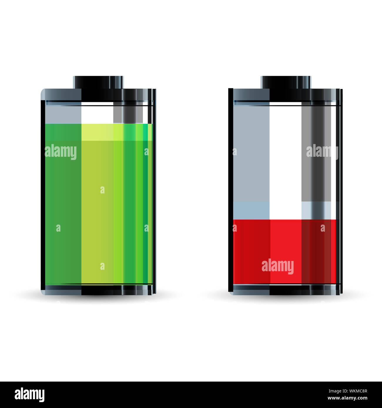 illustration of battery level on white background Stock Photo - Alamy