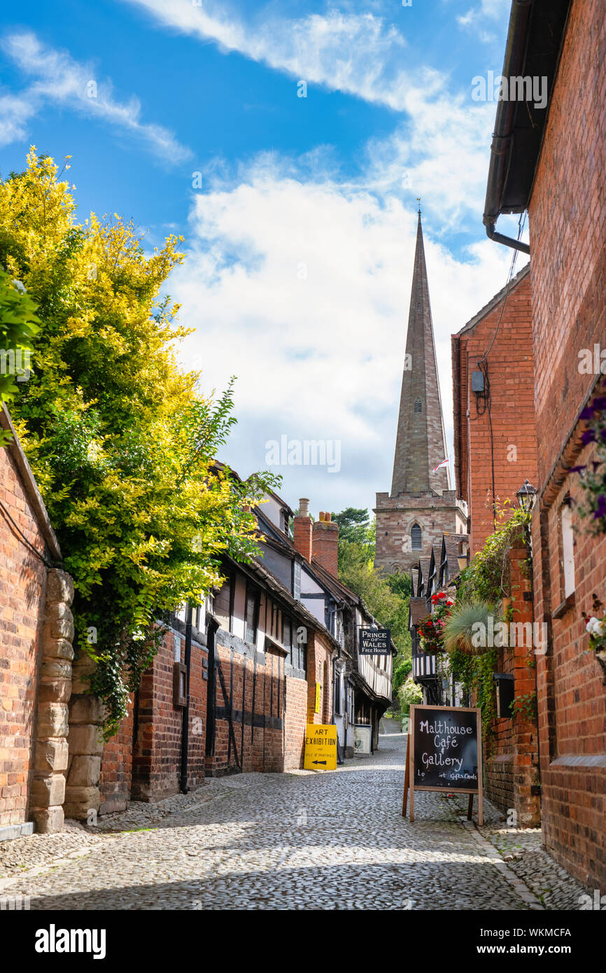 Timber framed period buildings along church lane, Ledbury Herefordshire ...