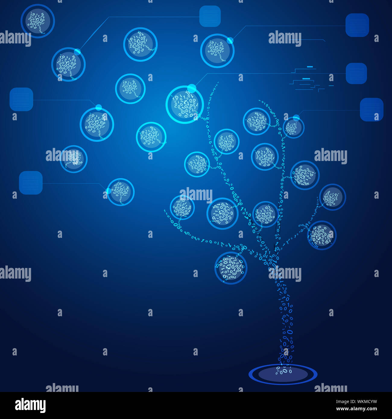 illustration of binary tree on abstract background Stock Photo - Alamy