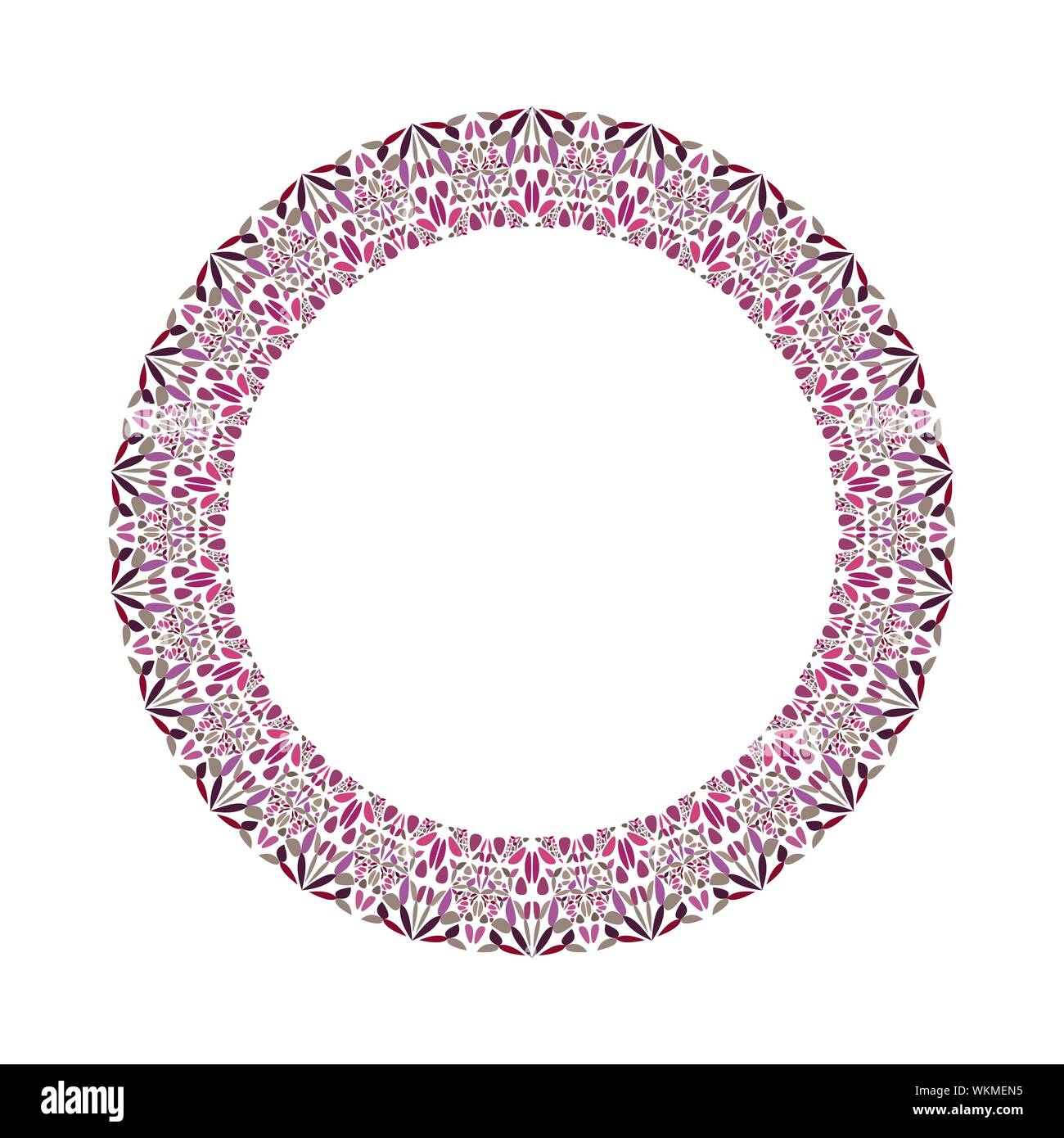 Geometrical colorful floral wreath - circular abstract round vector ...