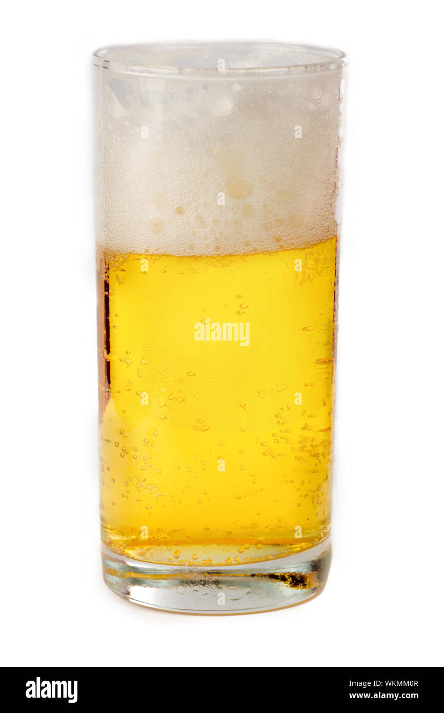 Transparent glass of beer isolated on white Stock Photo - Alamy