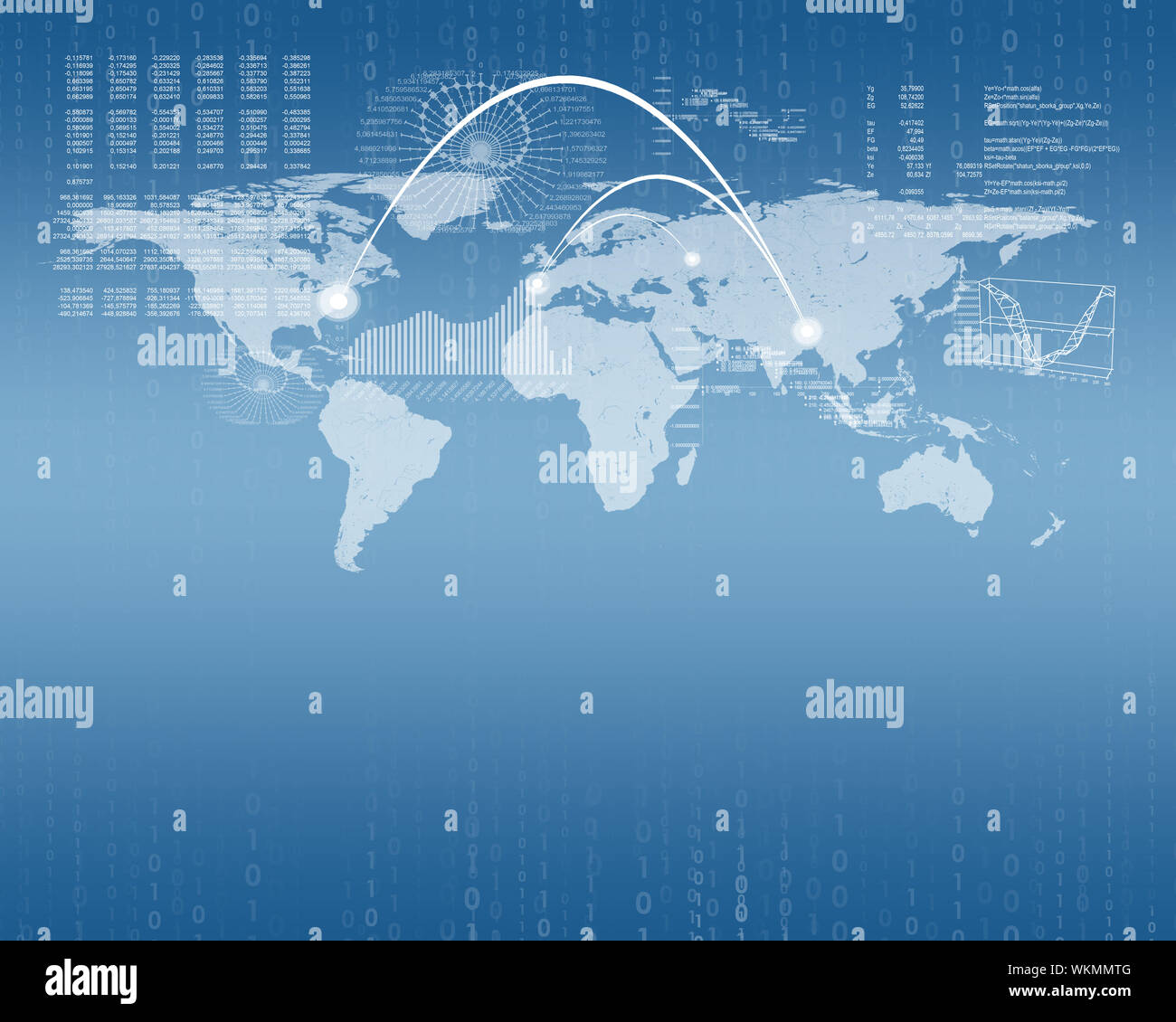 World map with graphs and figures. Business concept Stock Photo - Alamy