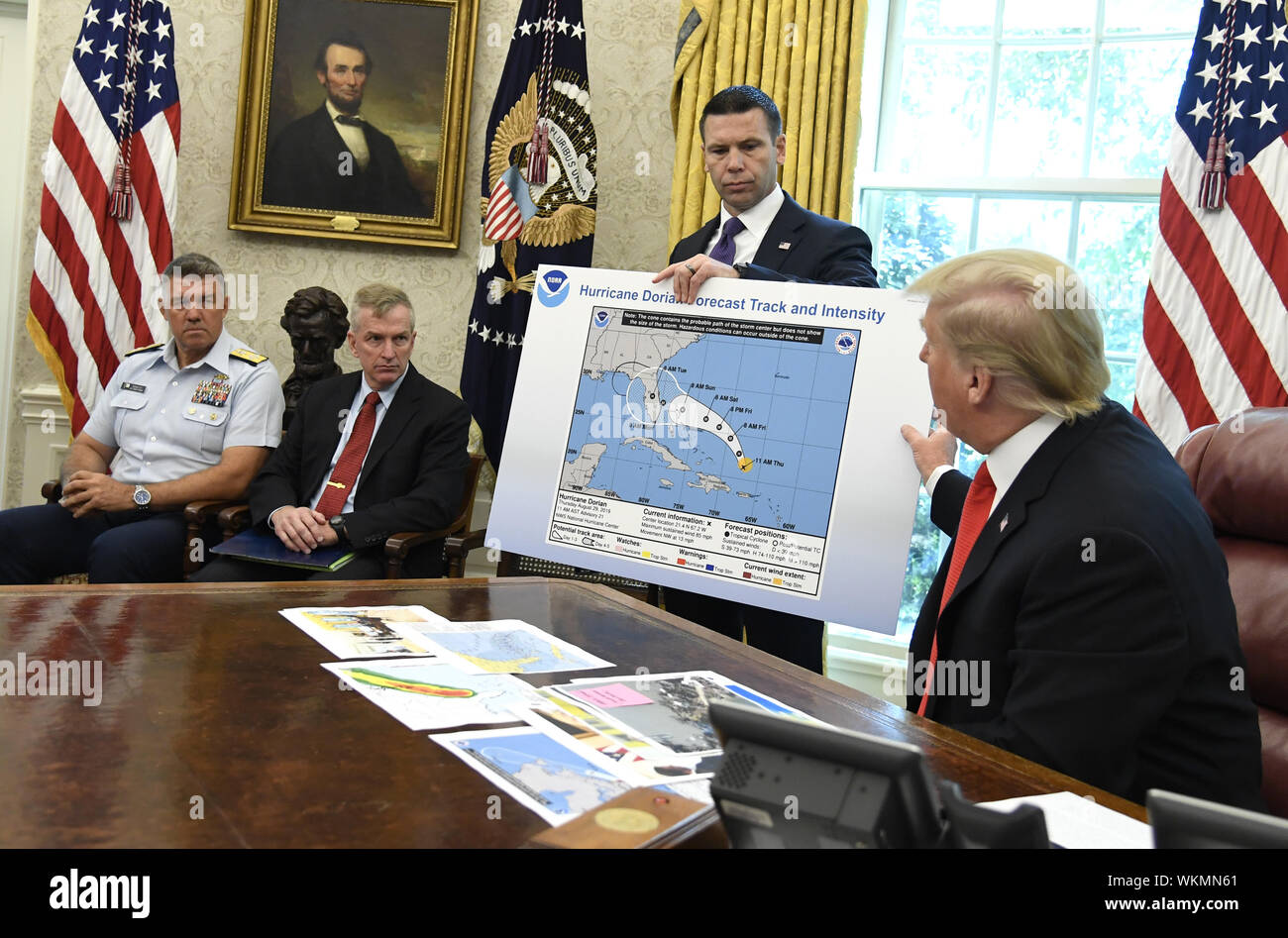 Washington, United States. 04th Sep, 2019. President Donald Trump looks ...