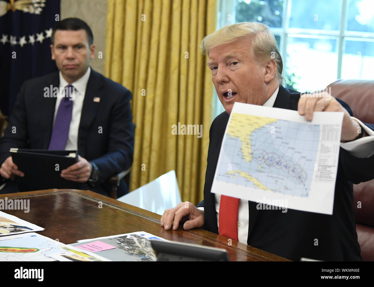 Washington, United States. 04th Sep, 2019. President Donald Trump holds ...