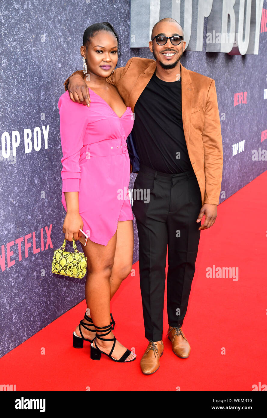 Shone Romulus (right) attending the UK premiere of Top Boy at the ...