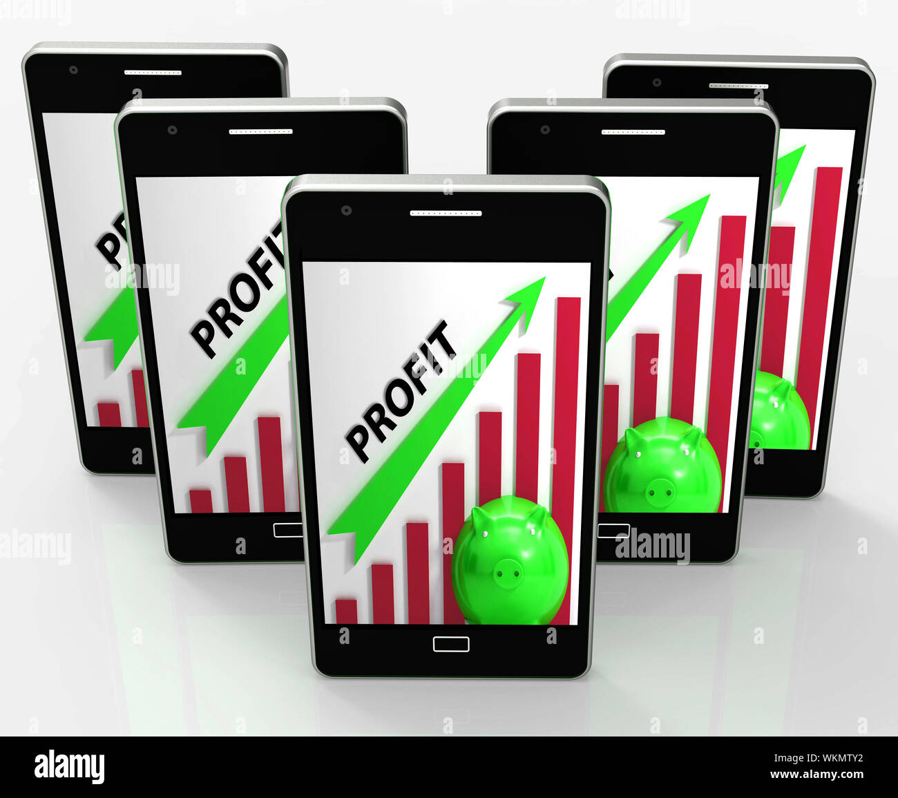 Profit Graph Phone Showing Sales Revenue And Return Stock Photo - Alamy