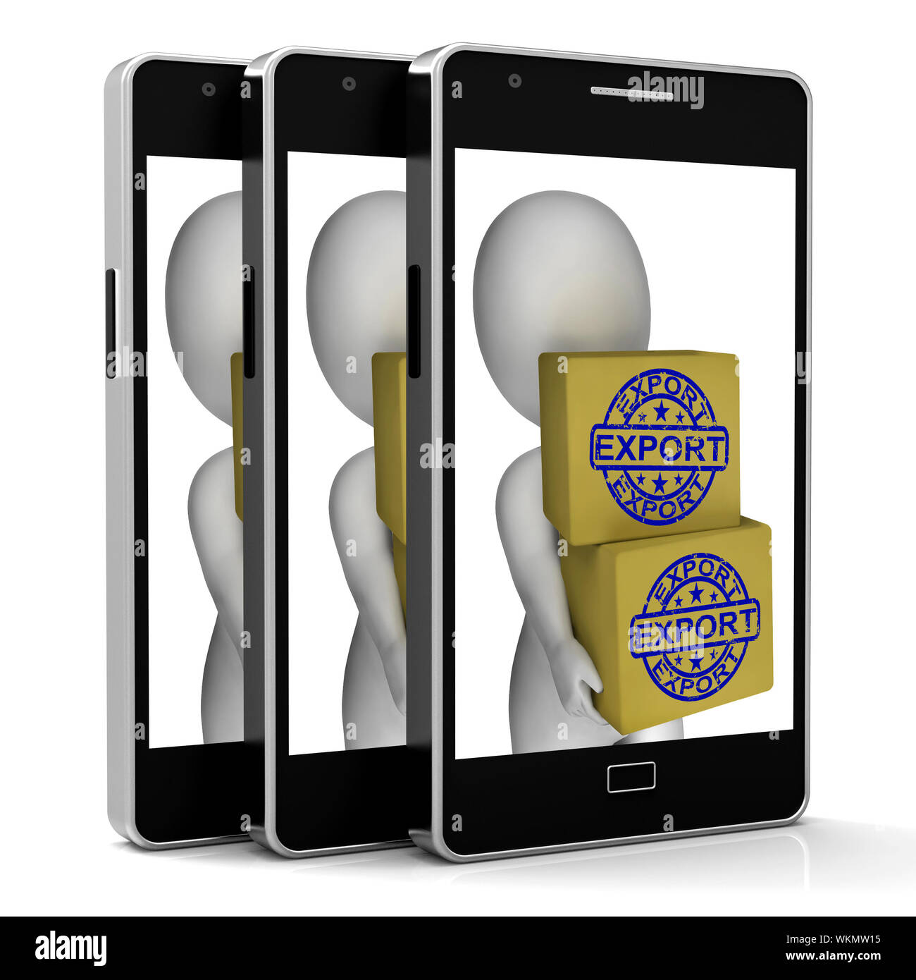 Export Boxes Showing Exporting Goods And Merchandise Stock Photo - Alamy