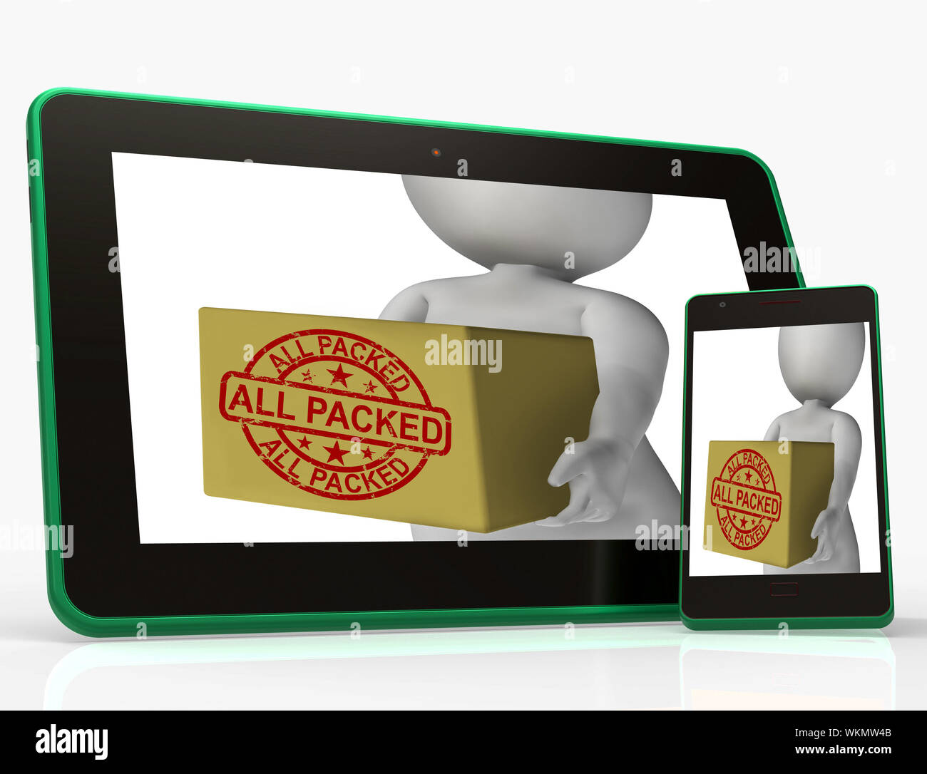 All Packed Boxes Tablet Meaning Packaging And Delivering Products Stock ...