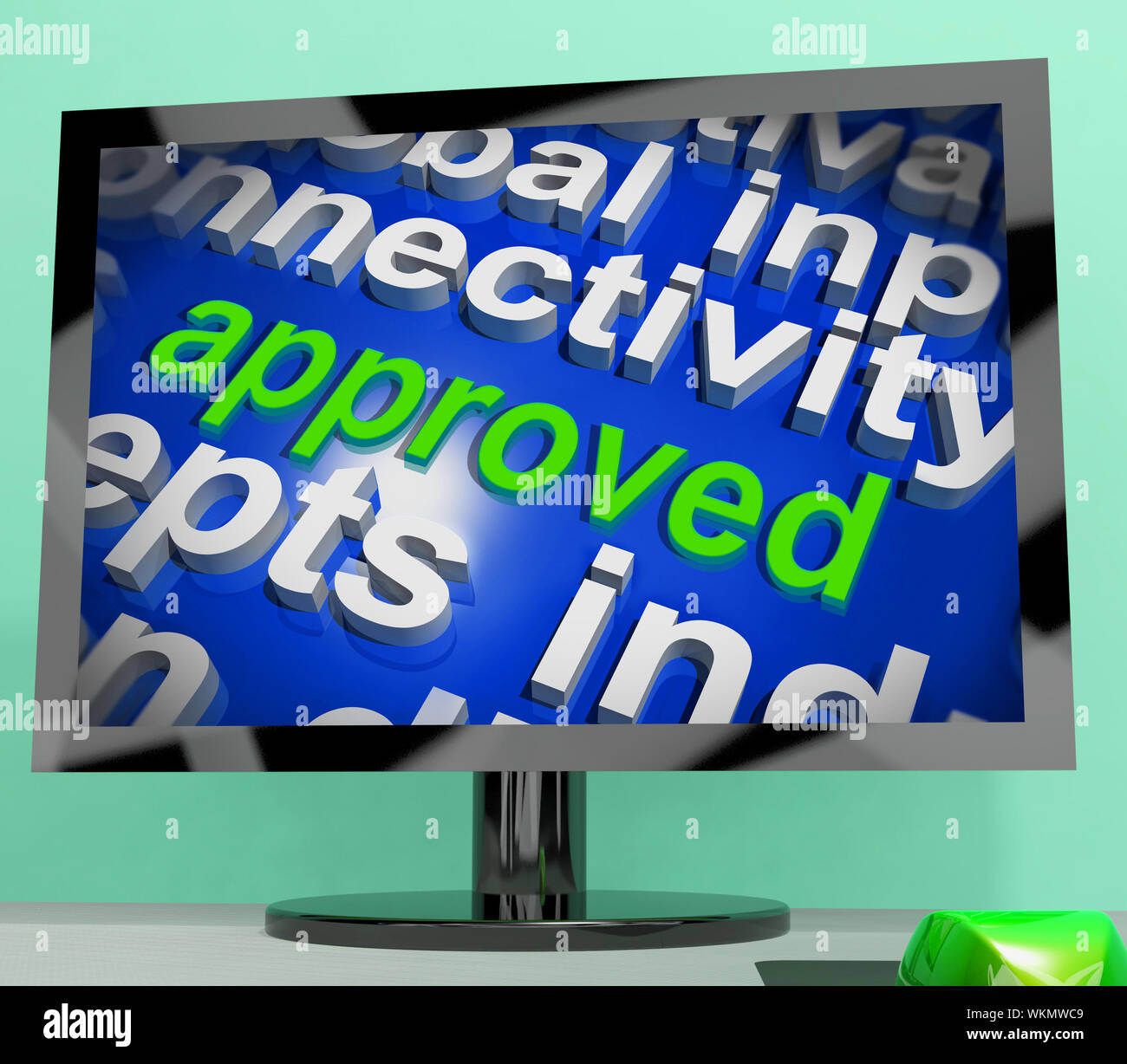 Approved Word Cloud Showing Approved Passed or Verified Stock Photo - Alamy