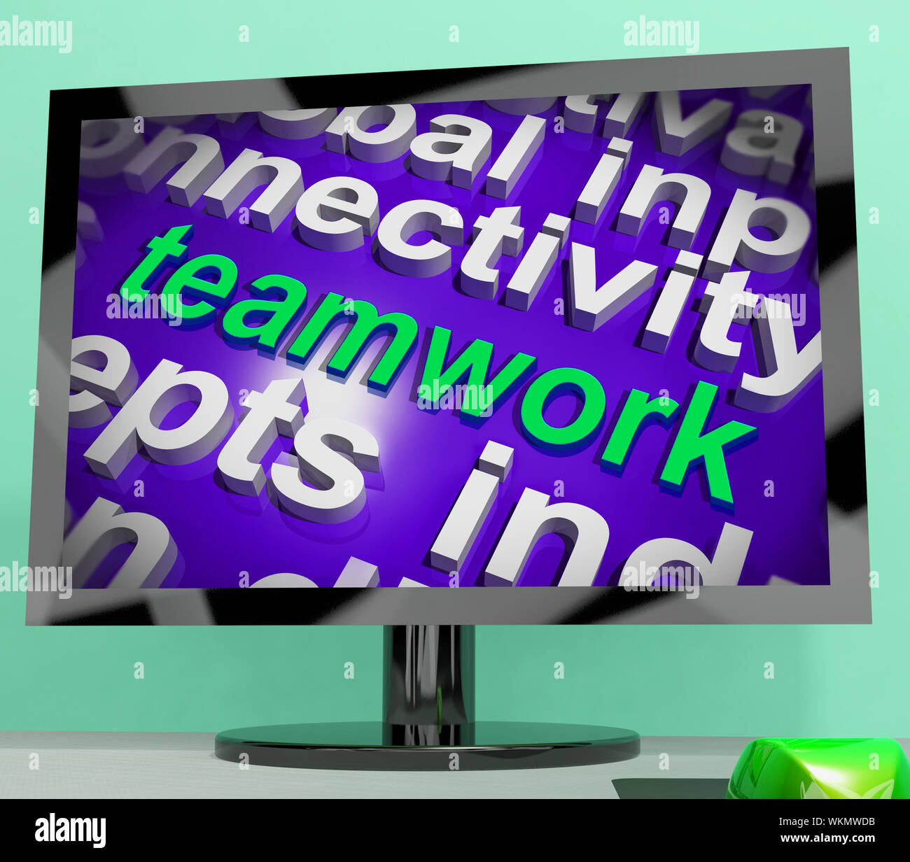 Teamwork Word Cloud Showing Combined Effort And Cooperation Stock Photo ...