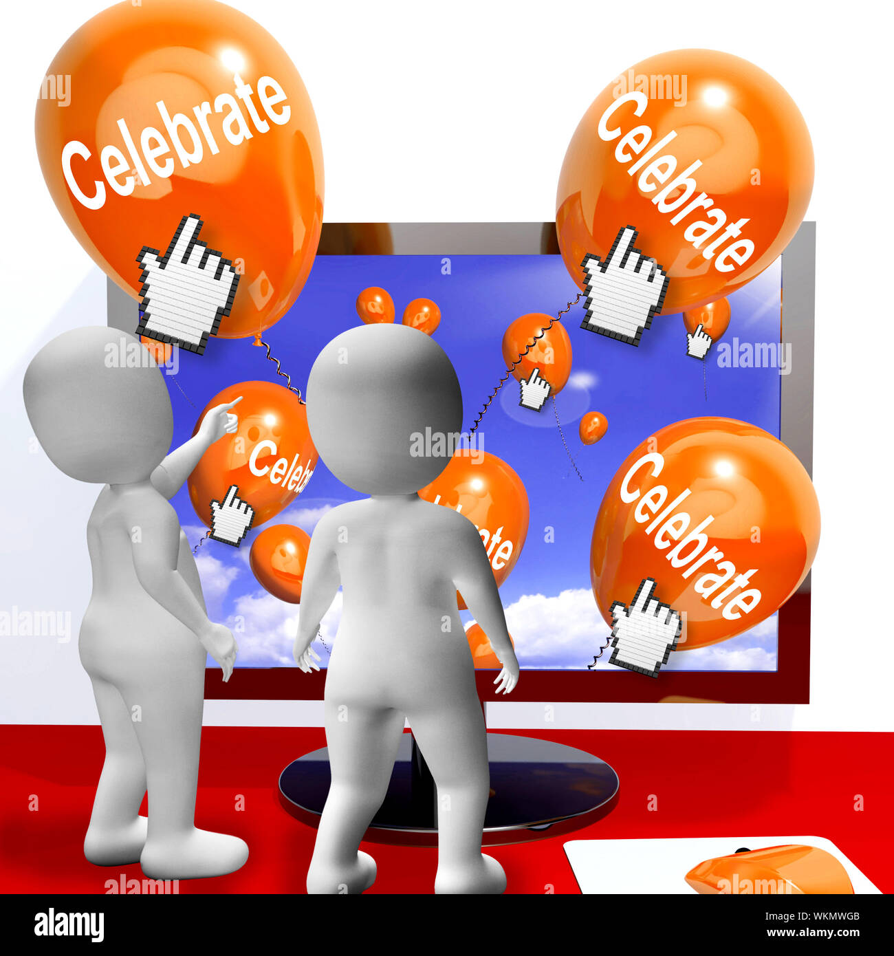 Celebrate Balloons Meaning Parties and Celebrations Online Stock Photo ...
