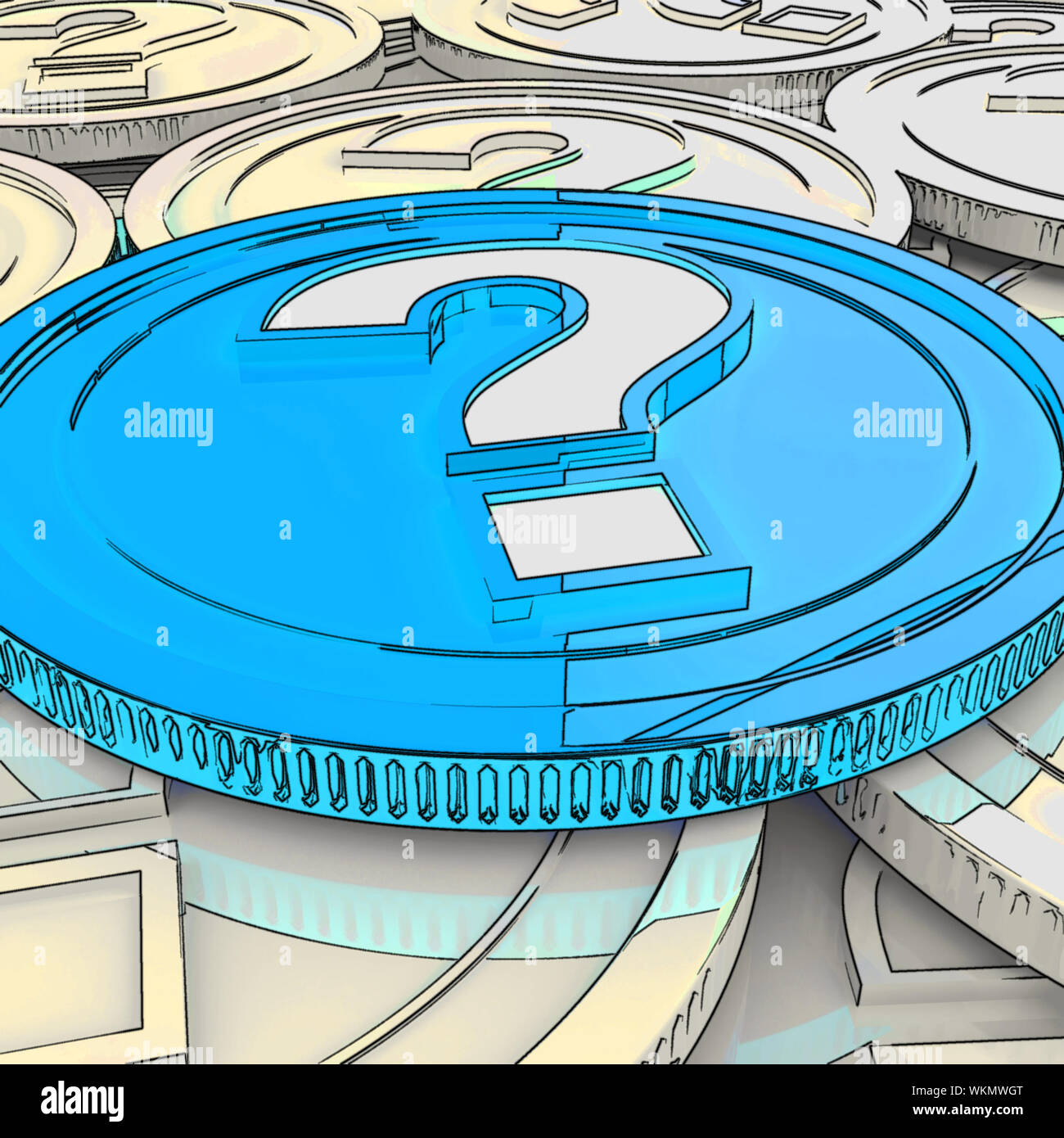 Question Mark Coin Showing Speculation About Finance Stock Photo - Alamy