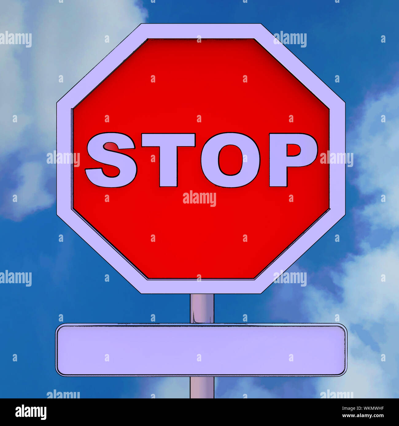 Stop Sign With Blank Copy space For Message Stock Photo - Alamy
